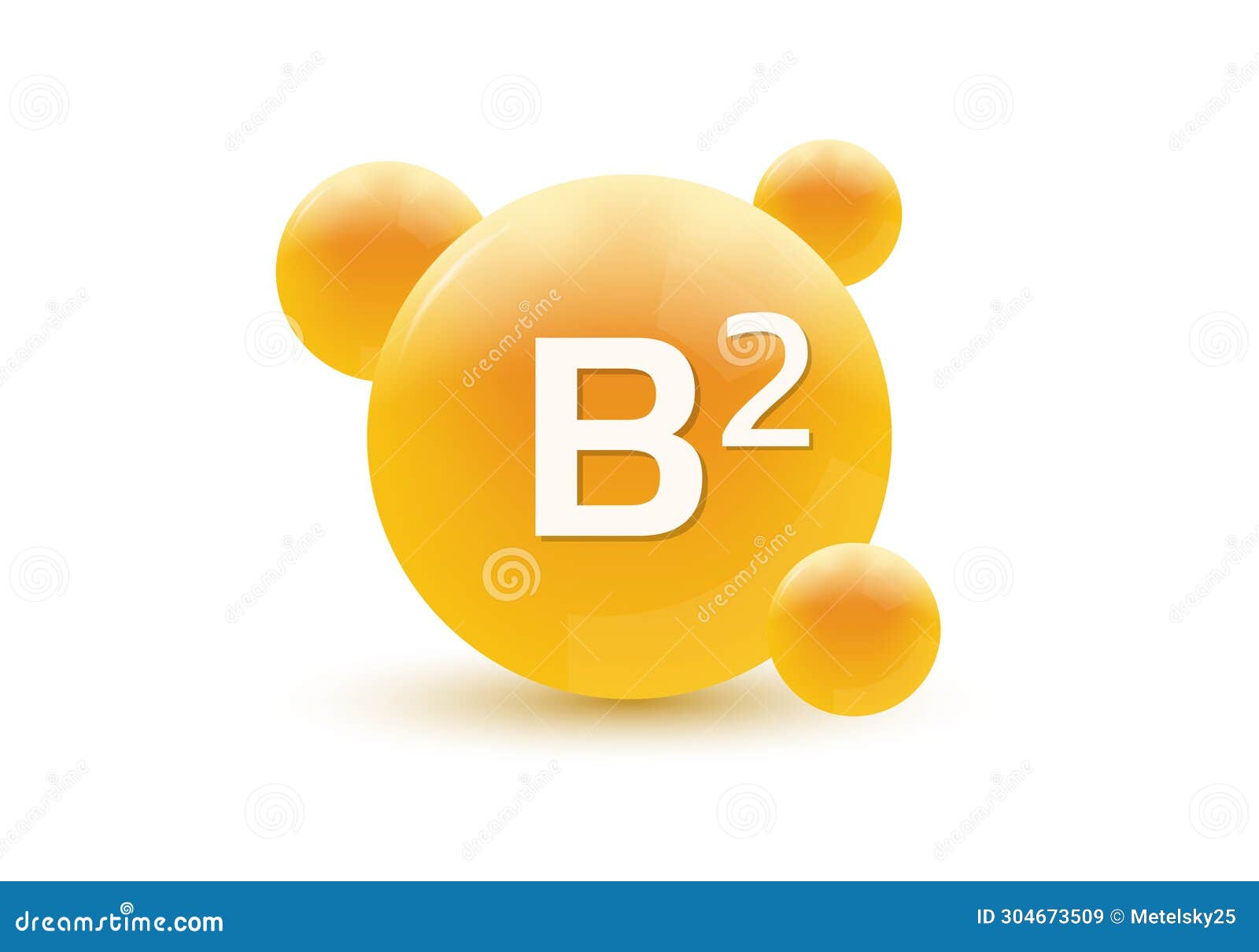 Vitamin B2 3d Icon. Circle Drop, Capsule or Pill Isolated on White ...