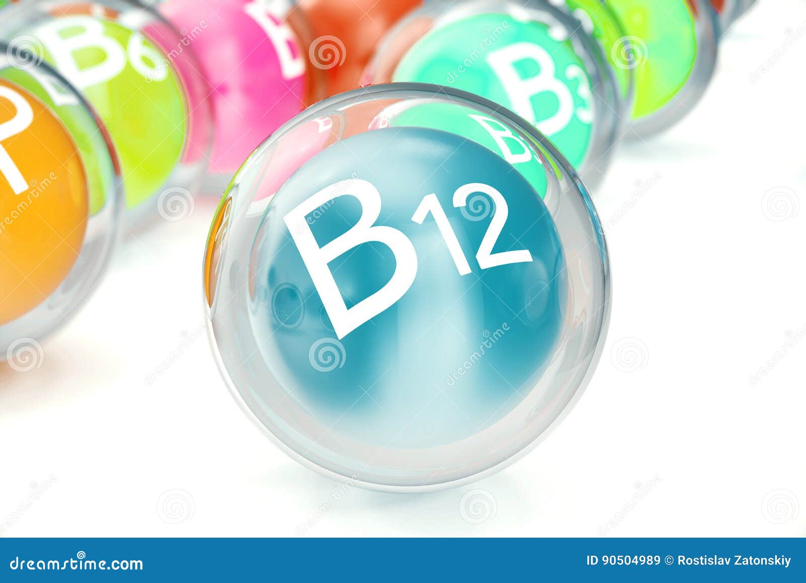 Vitamin B12, Isolated on White Background. Symbol of Health and ...