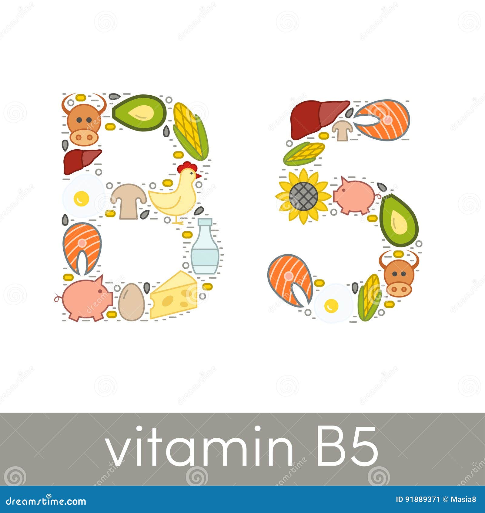 Vitamin B5 stock illustration. Illustration of high, lean - 91889371