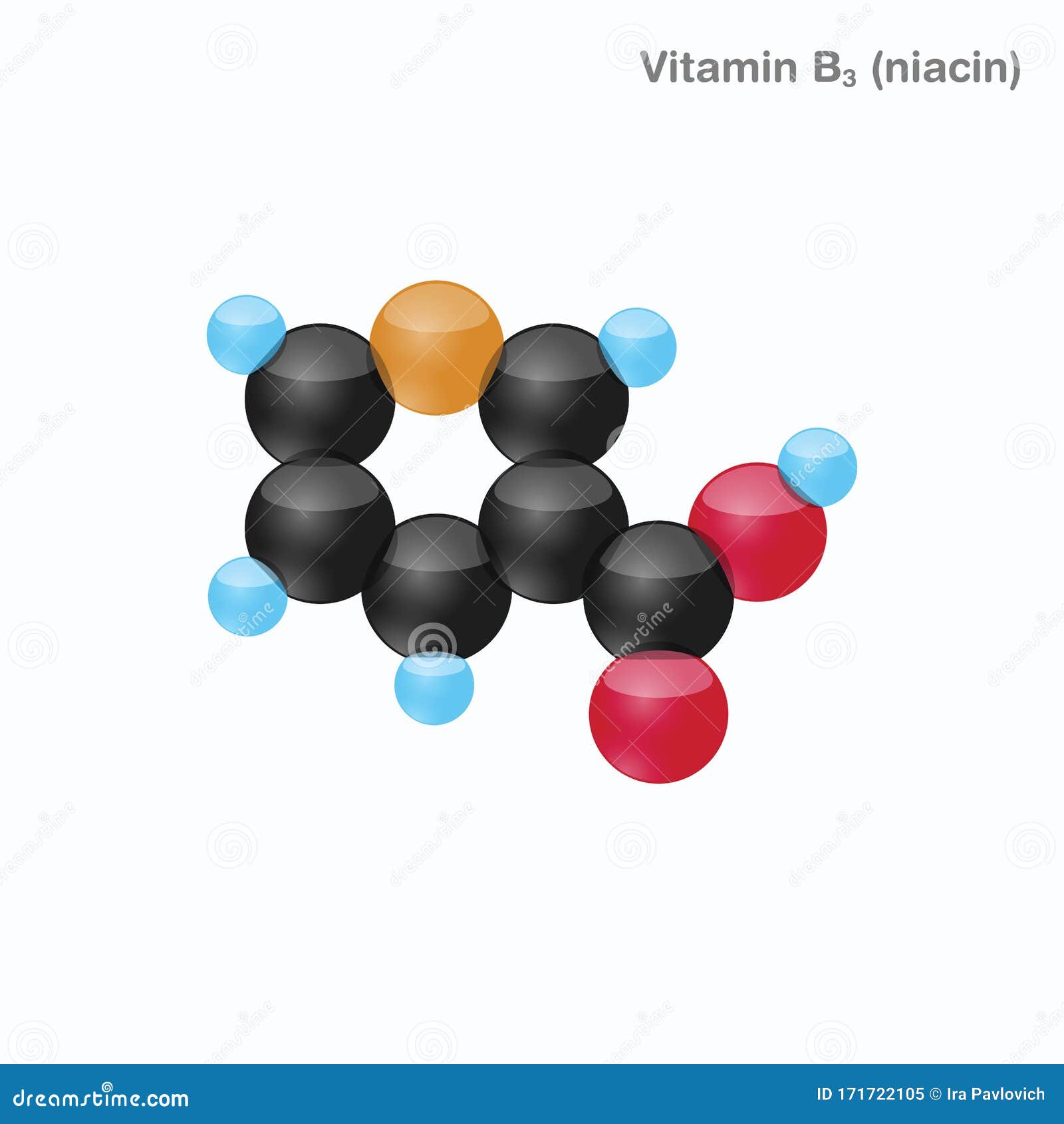 Vitamin B3 (niacin) Sphere Cartoon Vector | CartoonDealer.com #171722105
