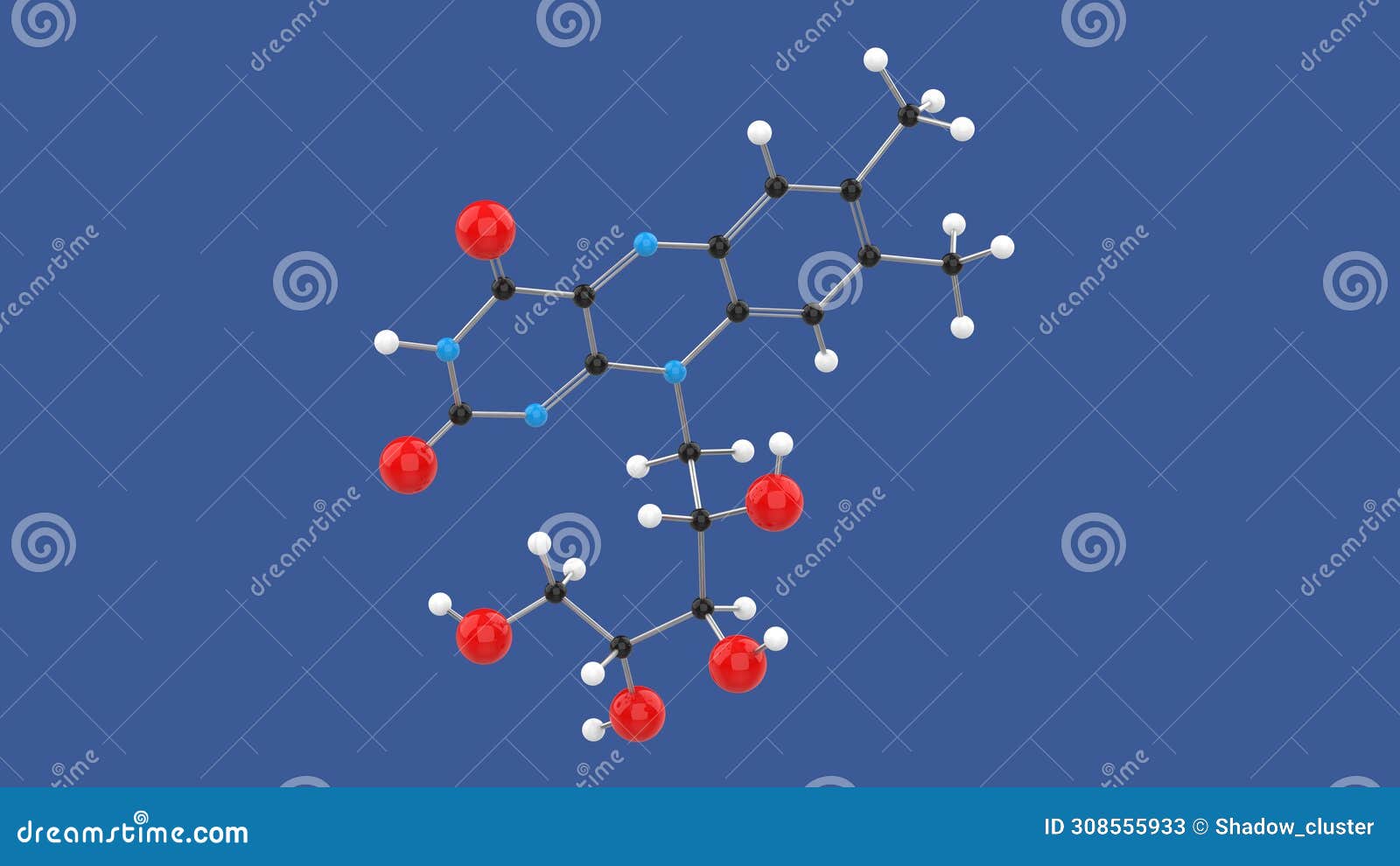 Vitamin B2 Riboflavin 3D Molecule Structure Illustration Royalty-Free ...