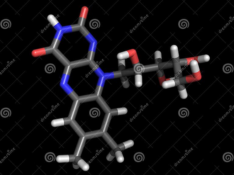 Vitamin B2 molecule stock illustration. Illustration of additive - 25085568