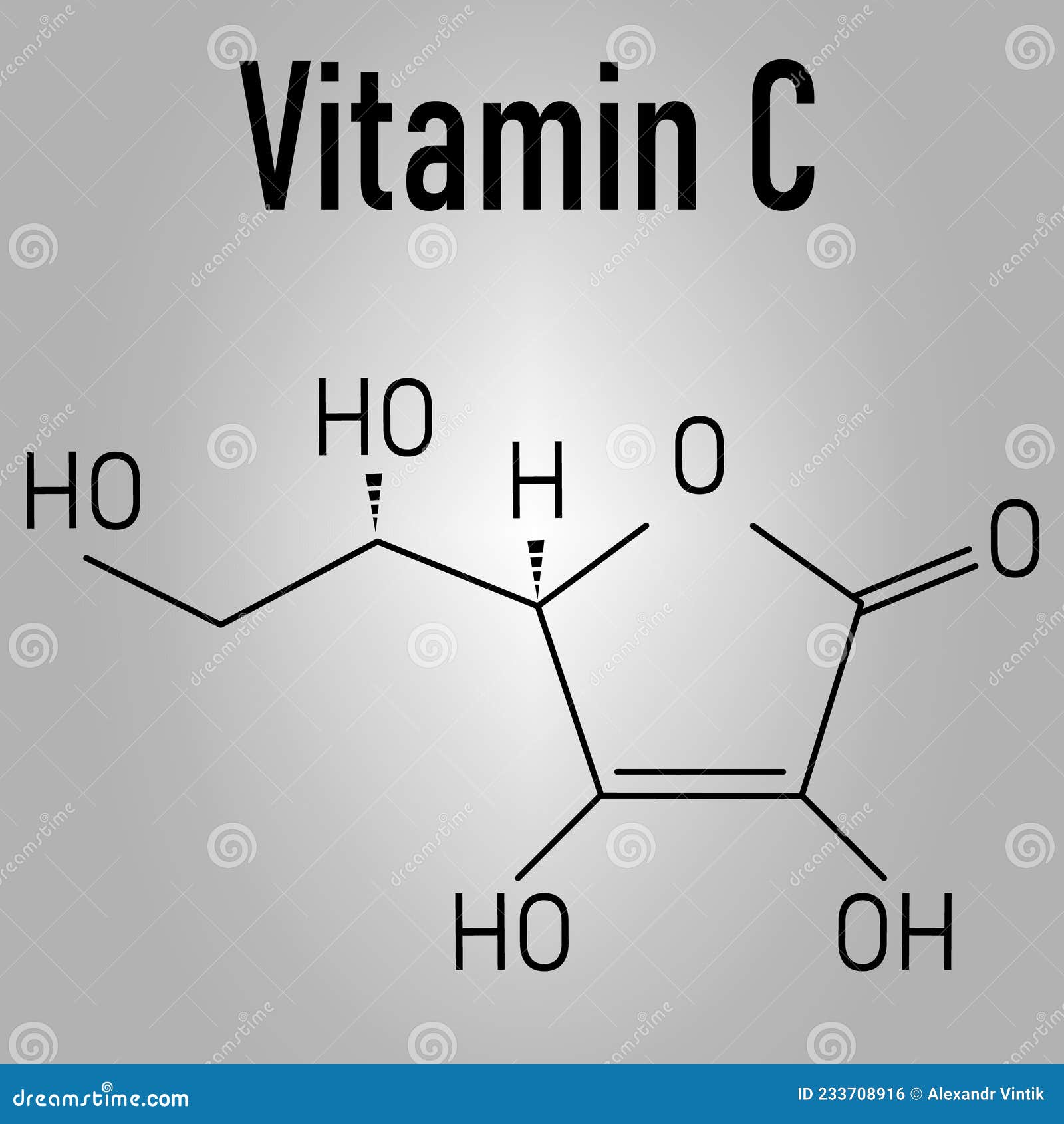 Vitamin C Ascorbic Acid, Ascorbate Molecule. Skeletal Formula Stock ...