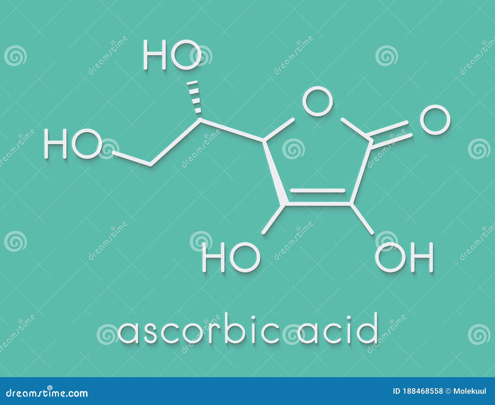 Vitamin C Ascorbic Acid, Ascorbate Molecule. Skeletal Formula. Stock ...