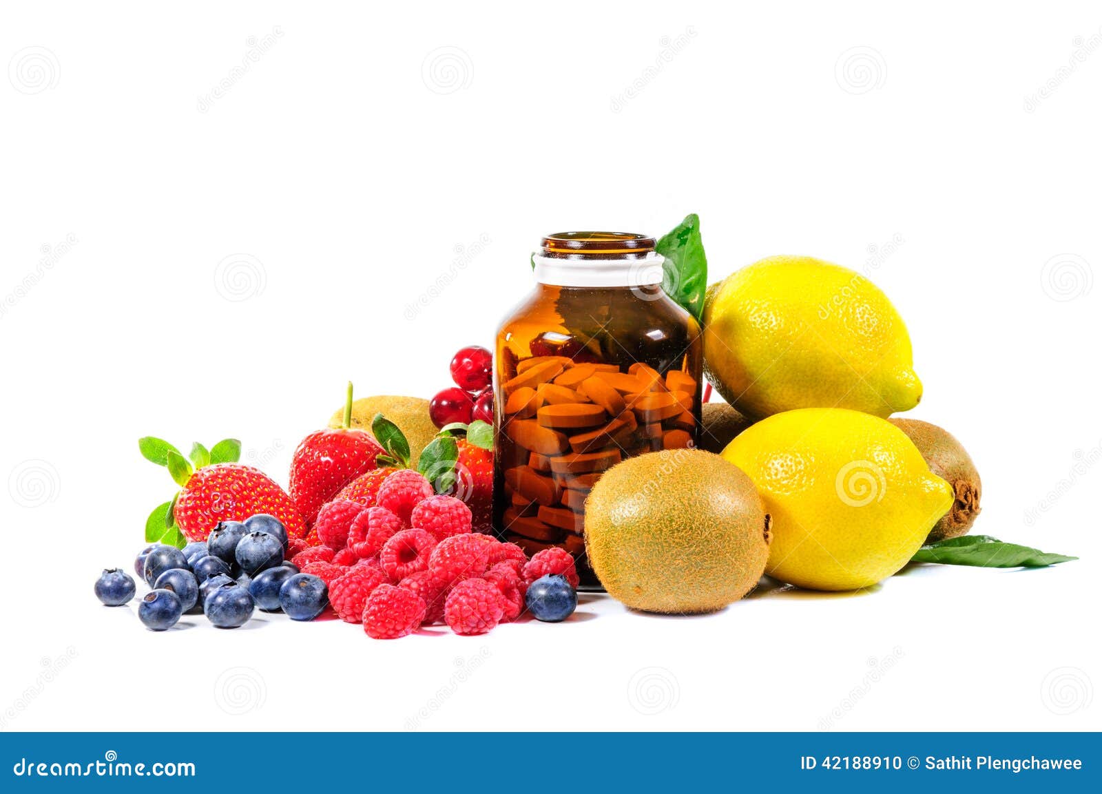 Vitamin C and mix fruit stock photo. Image of healthy - 42188910