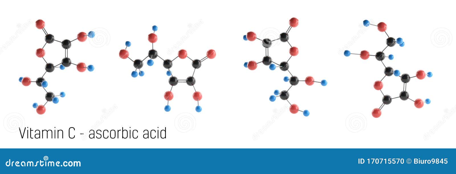 Vitamin C Molecule Structure. 3D Rendered Stock Illustration ...