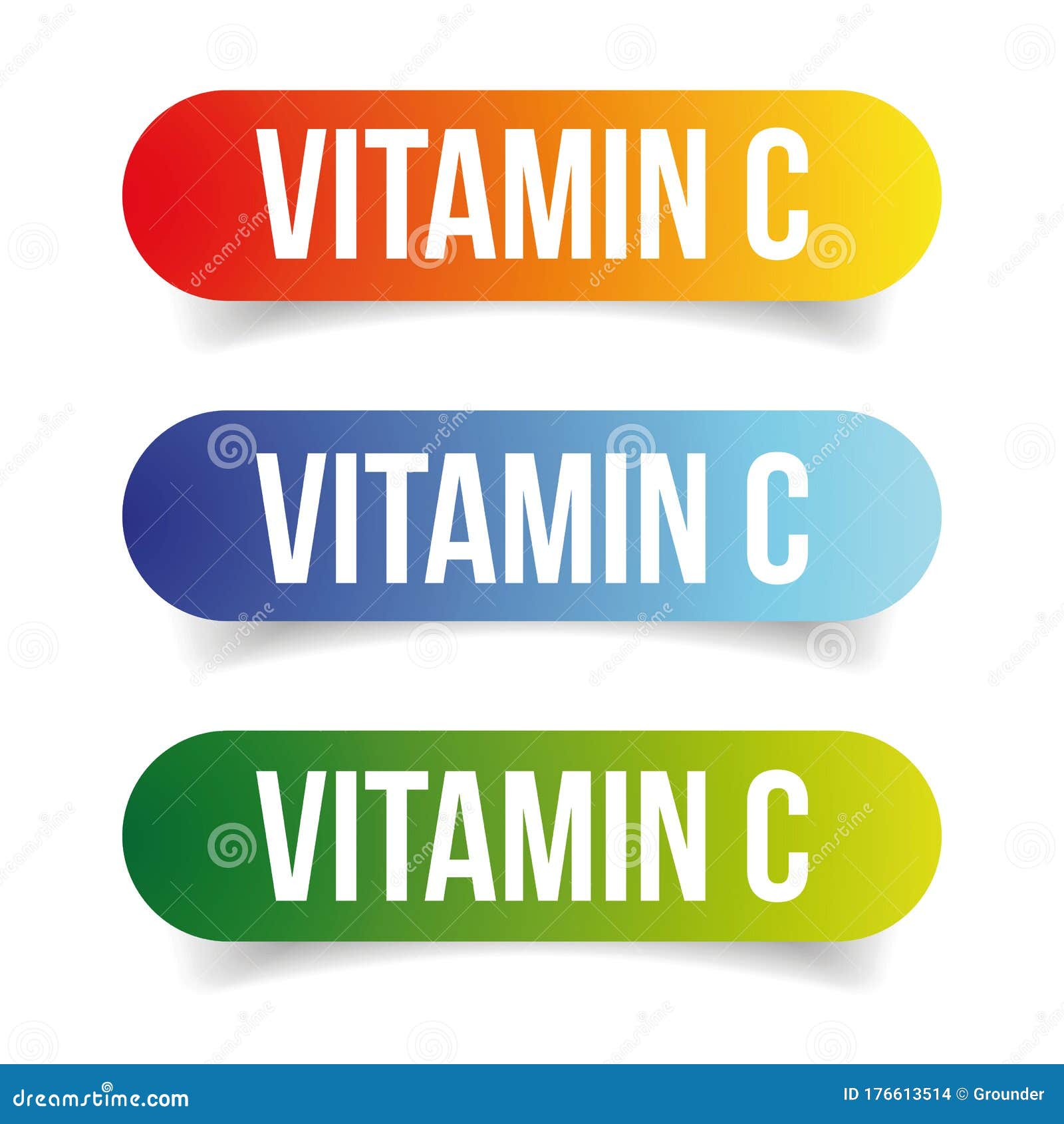 Vitamin C Sign Label Button Stock Vector - Illustration of text ...