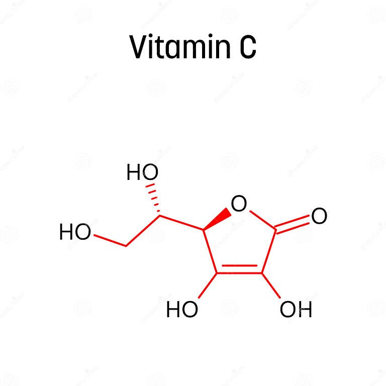 Vitamin C Structural Formula of Molecular Structure Stock Illustration ...