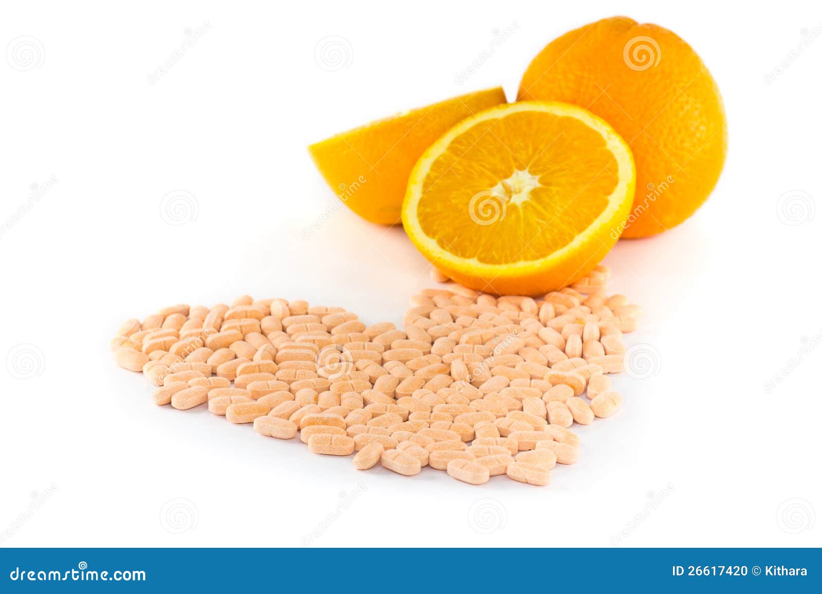 Vitamin C Tablet with Orange Fruit Stock Photo - Image of beautiful ...