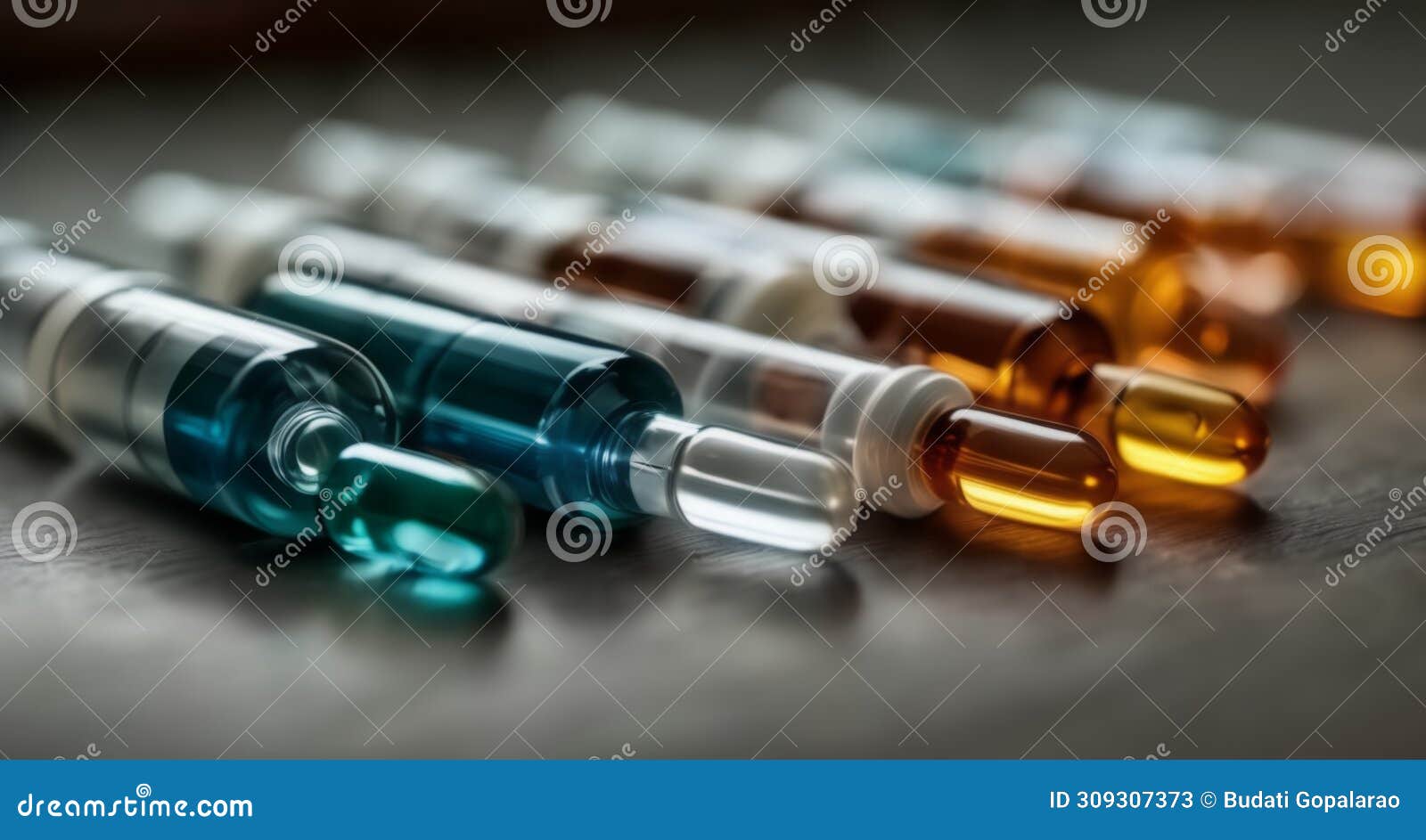 Vitamin Capsules in a Row, Ready for Health and Wellness Stock ...