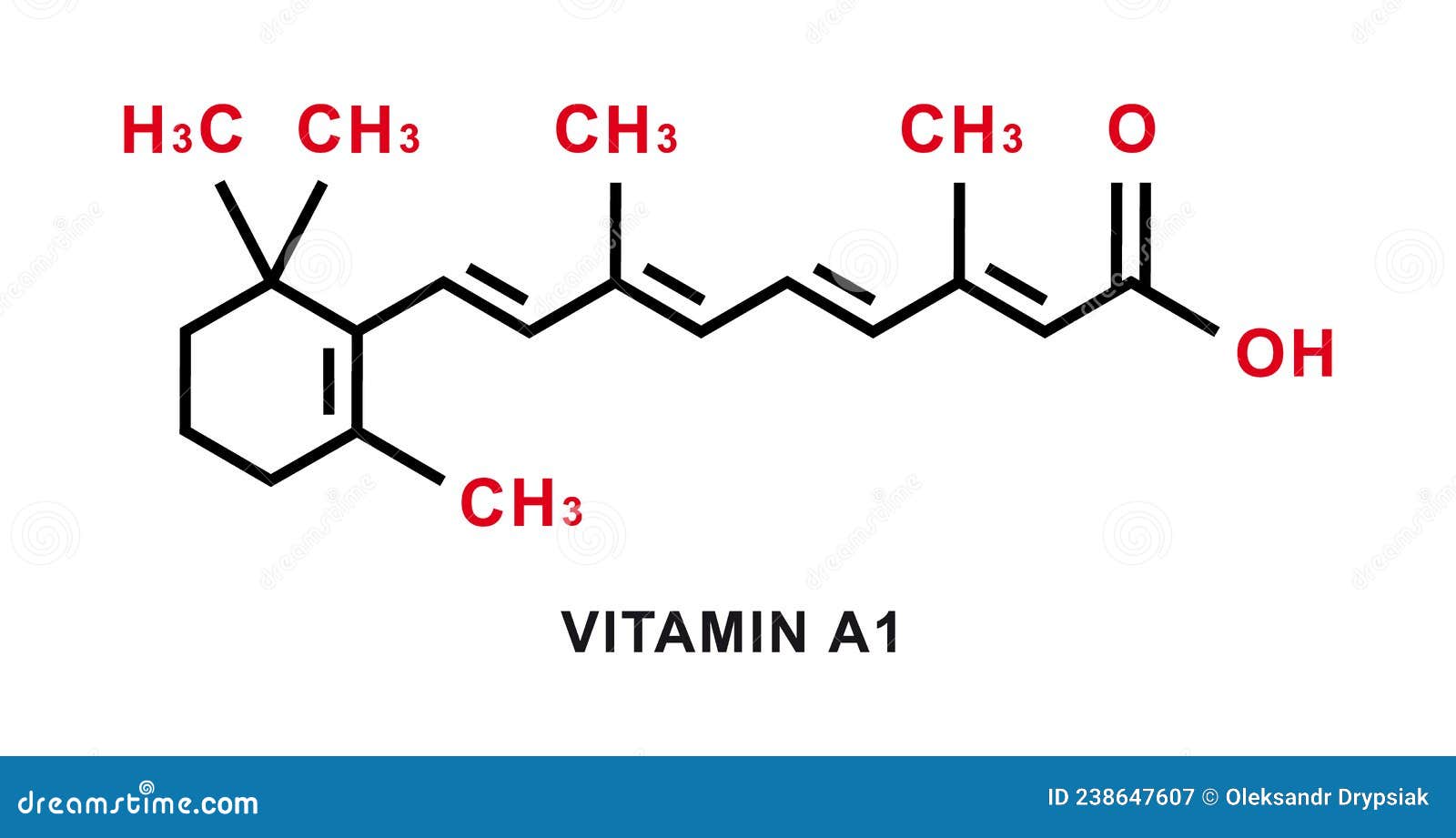Vitamin A1 Chemical Formula. Vitamin A1 Chemical Molecular Structure ...