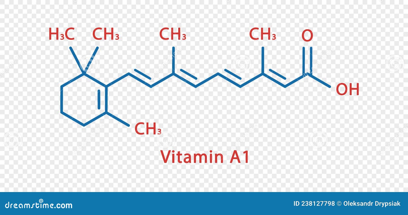 Vitamin A1 Chemical Formula. Vitamin A1 Structural Chemical Formula ...