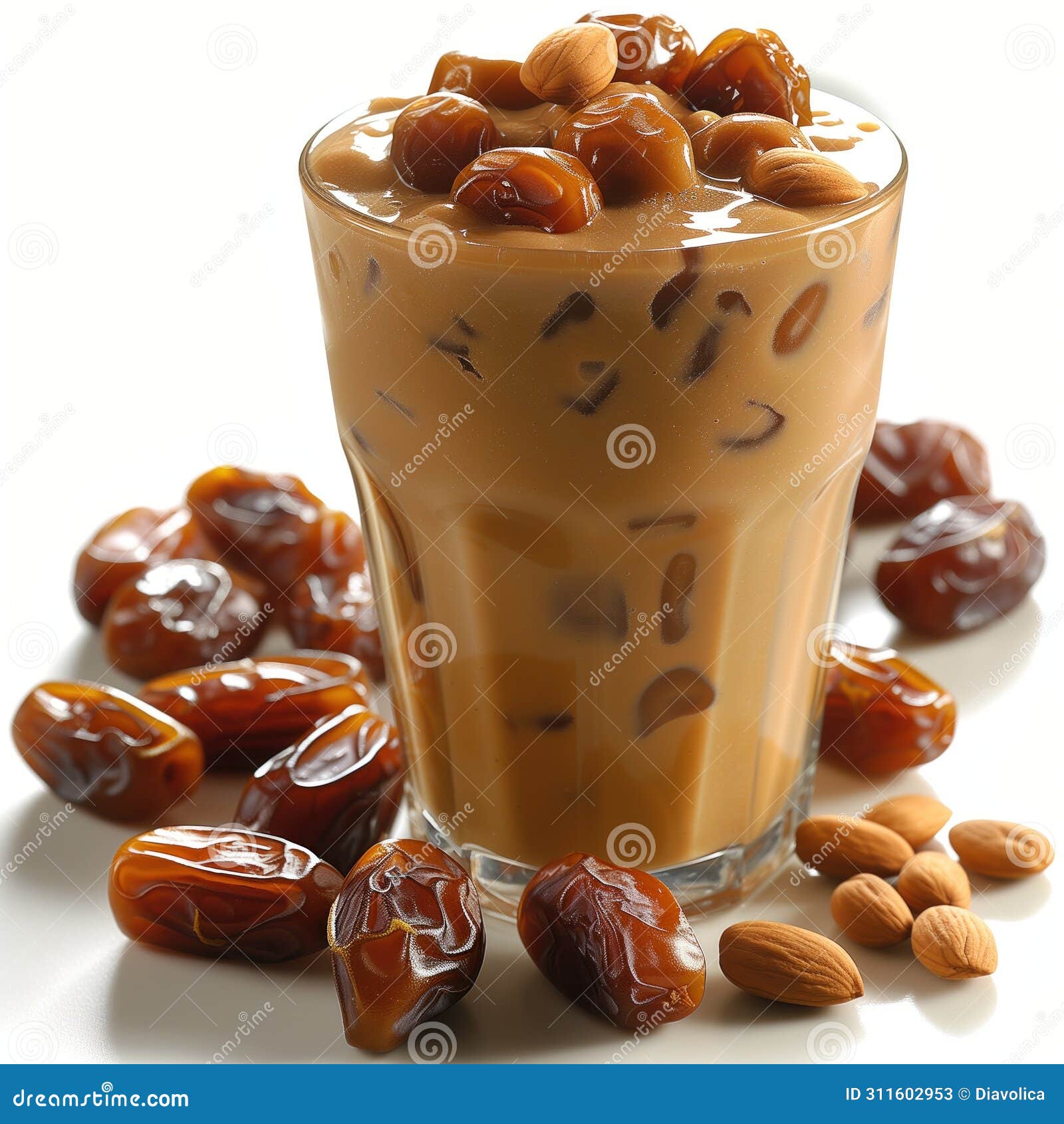 Vitamin Cocktail with Dates in a Glass Stock Illustration ...