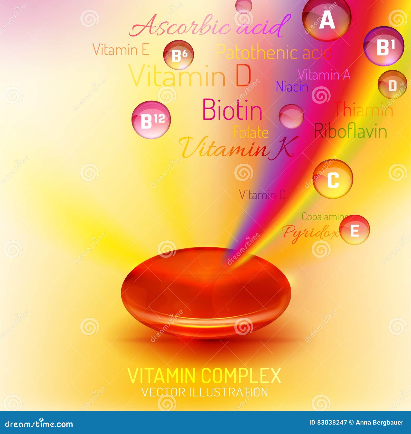 Vitamin Complex Capsule stock vector. Illustration of curve - 83038247