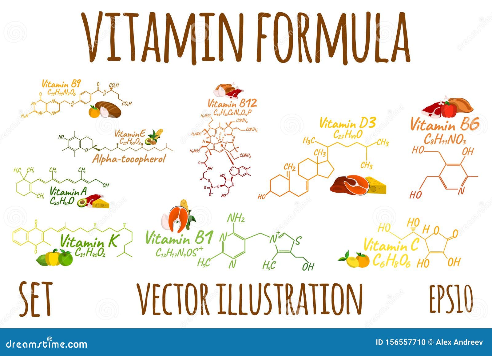 Vitamin Complex with Formula Label and Icon. Cartoon Vector ...