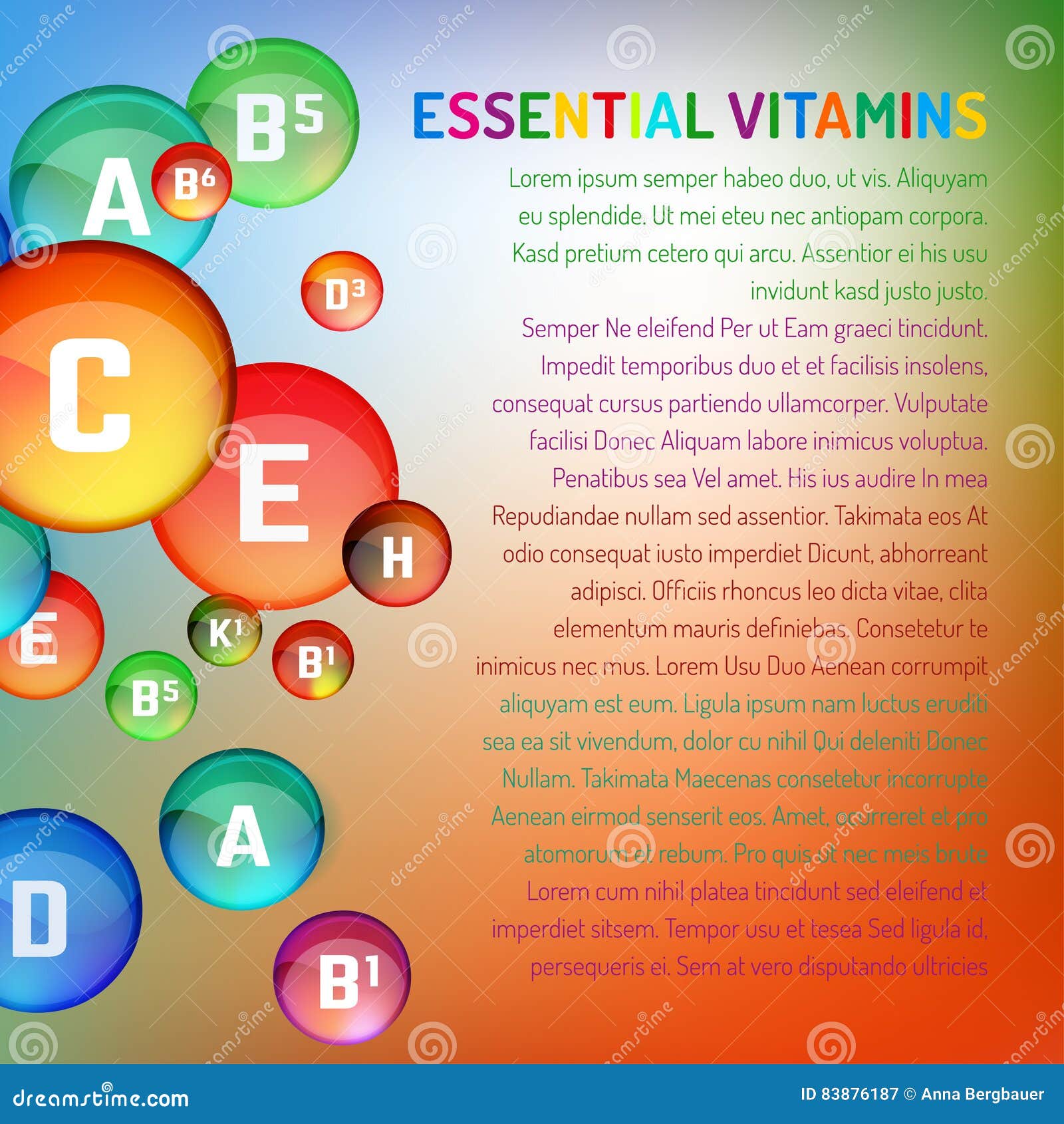 Vitamin complex image stock vector. Illustration of nature - 83876187