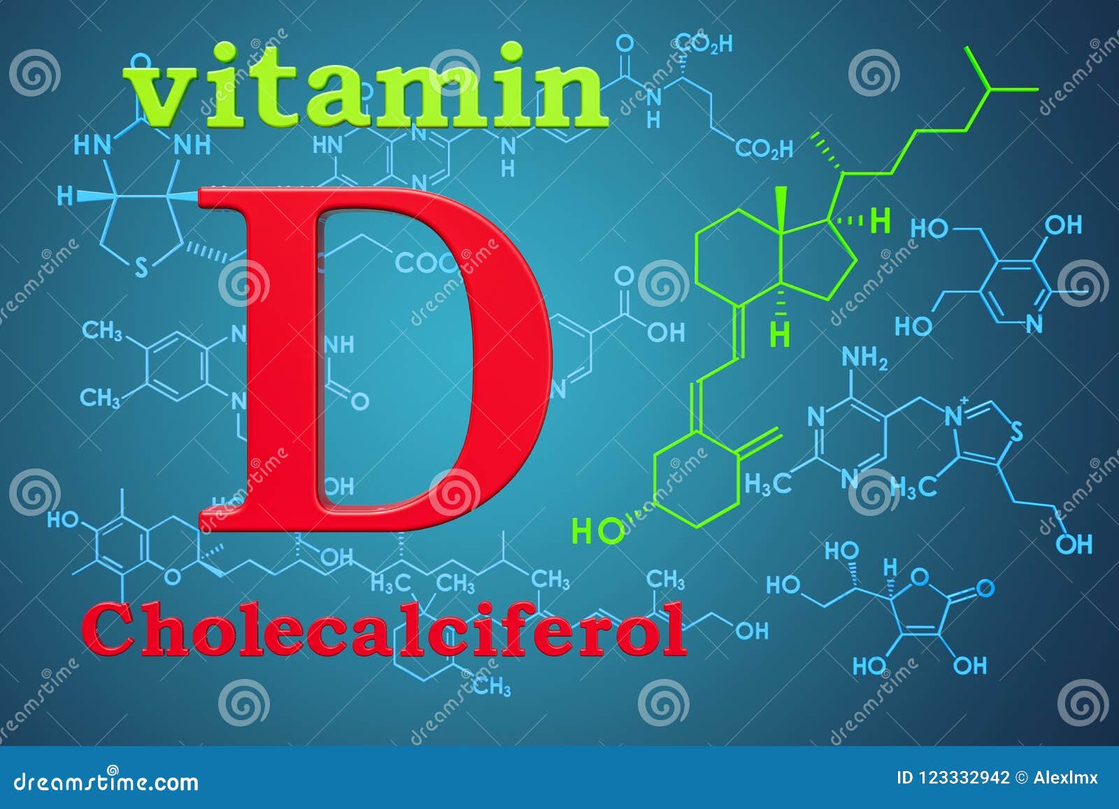 Vitamin D, Cholecalciferol. Chemical Formula, Molecular Structur Stock ...