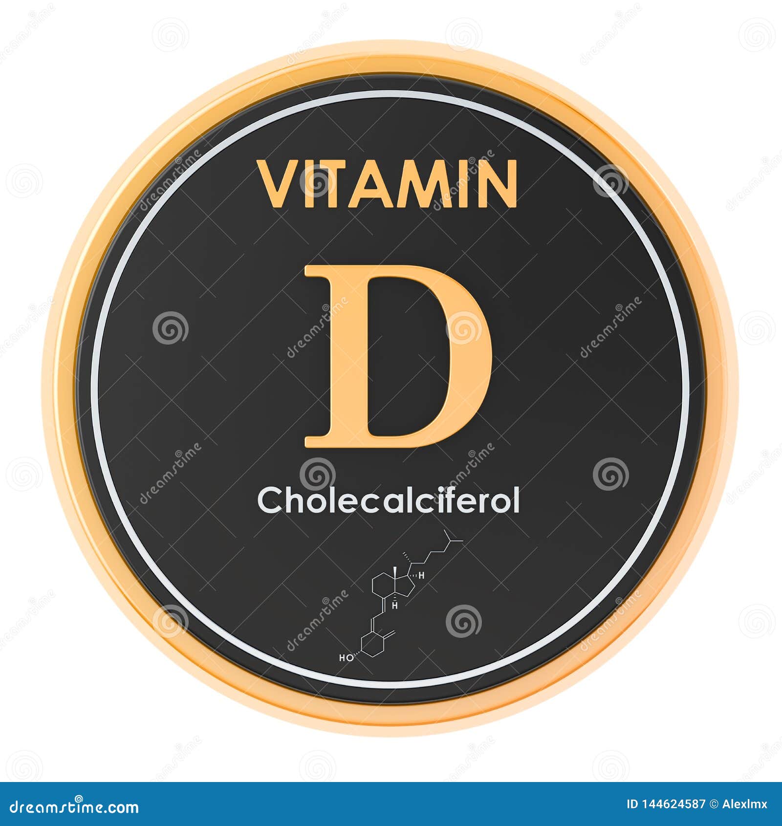 Vitamin D, Cholecalciferol. Circle Icon, Chemical Formula, Molecular ...