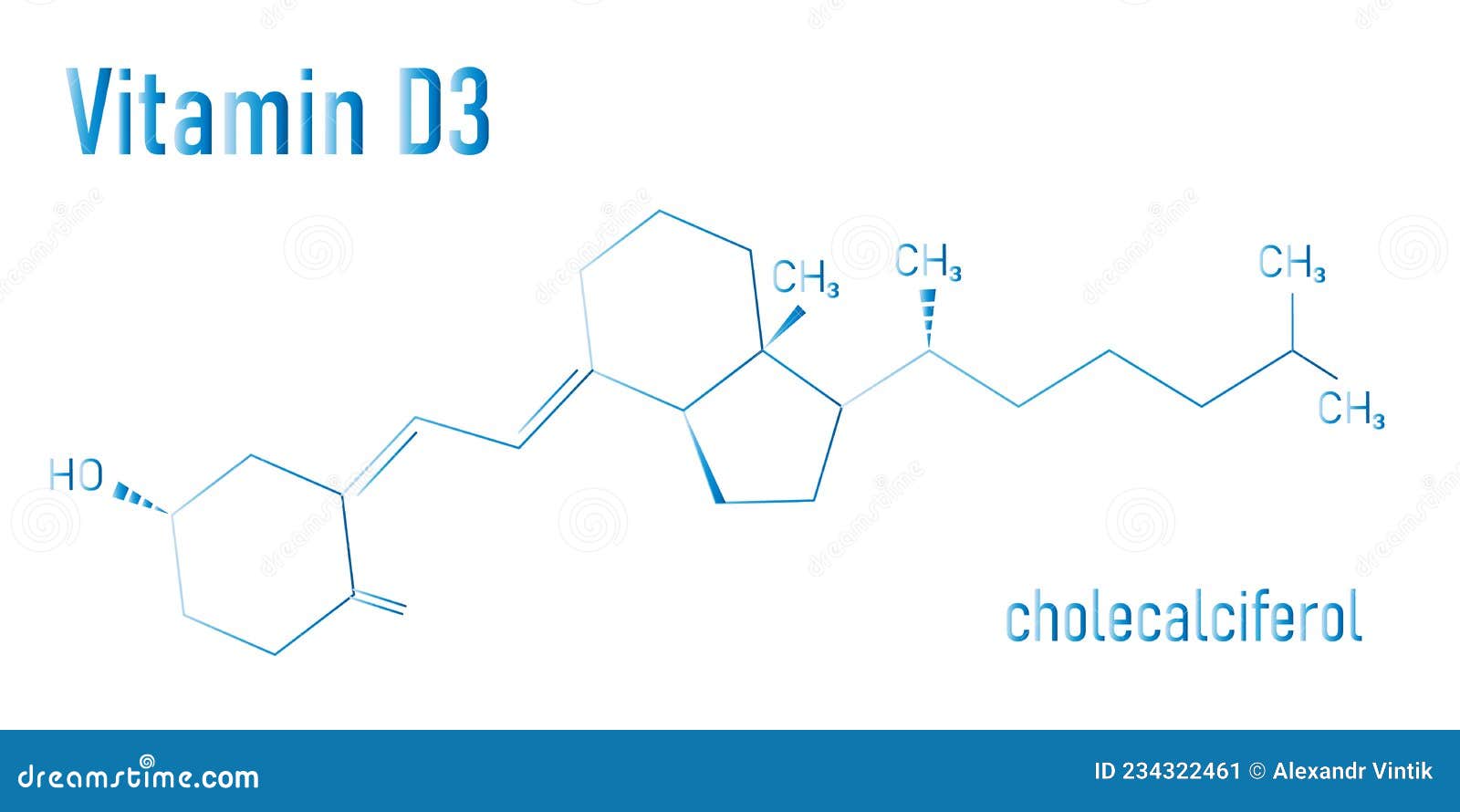 Vitamin D D3, Cholecalciferol Molecule. Skeletal Formula Stock Vector ...