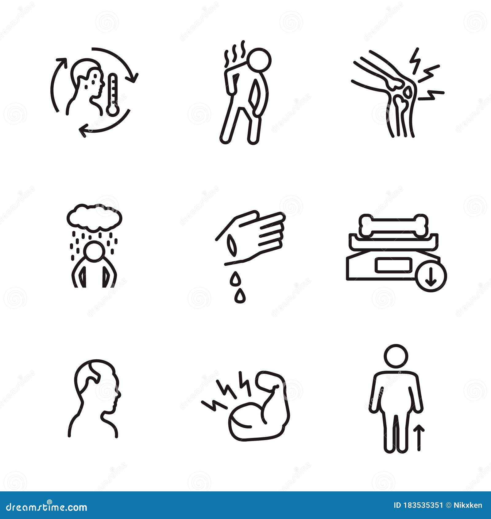 Vitamin D Deficiency Symptoms Thin Line Icon Set. Vector Stock Vector ... Vitamin D Deficiency Symptoms Thin Line Icon Set. Vector Stock Vector ...