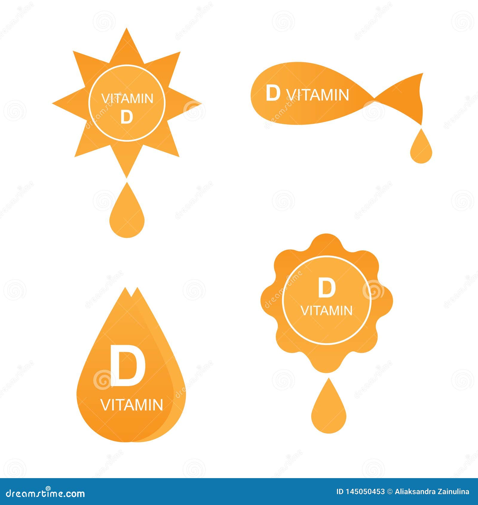 Vitamin D icons set stock vector. Illustration of health - 145050453