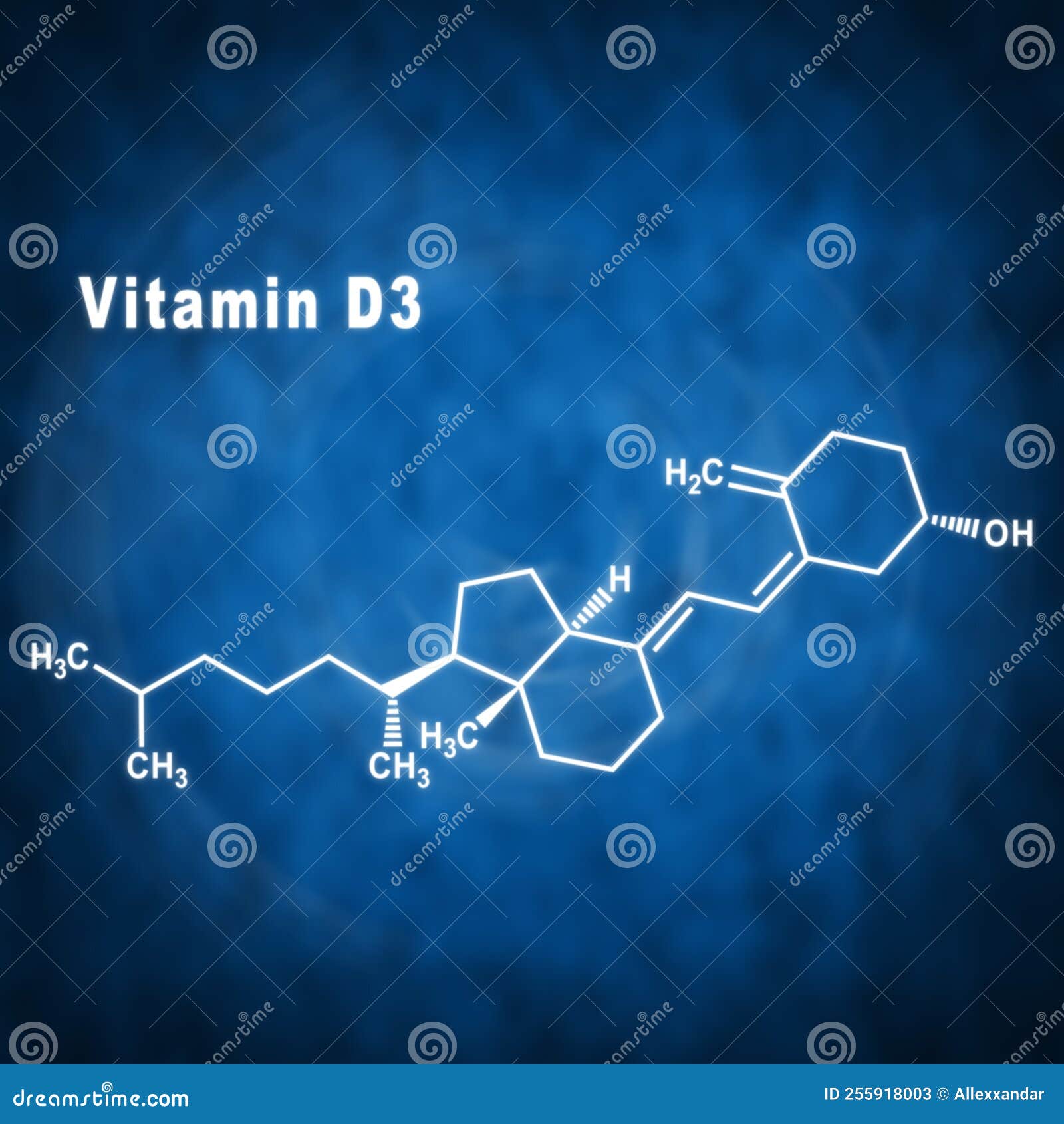 Vitamin D3, Structural Chemical Formula Stock Illustration ...