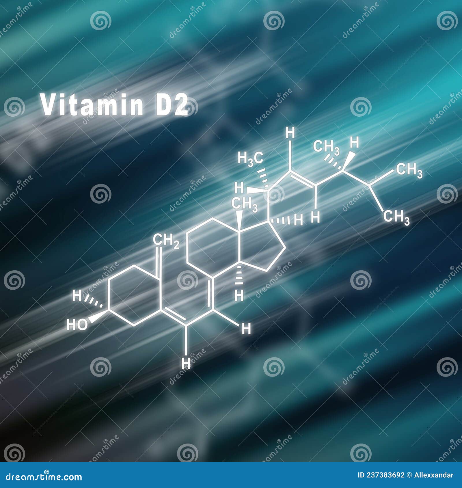 Vitamin D2, Structural Chemical Formula Stock Illustration ...