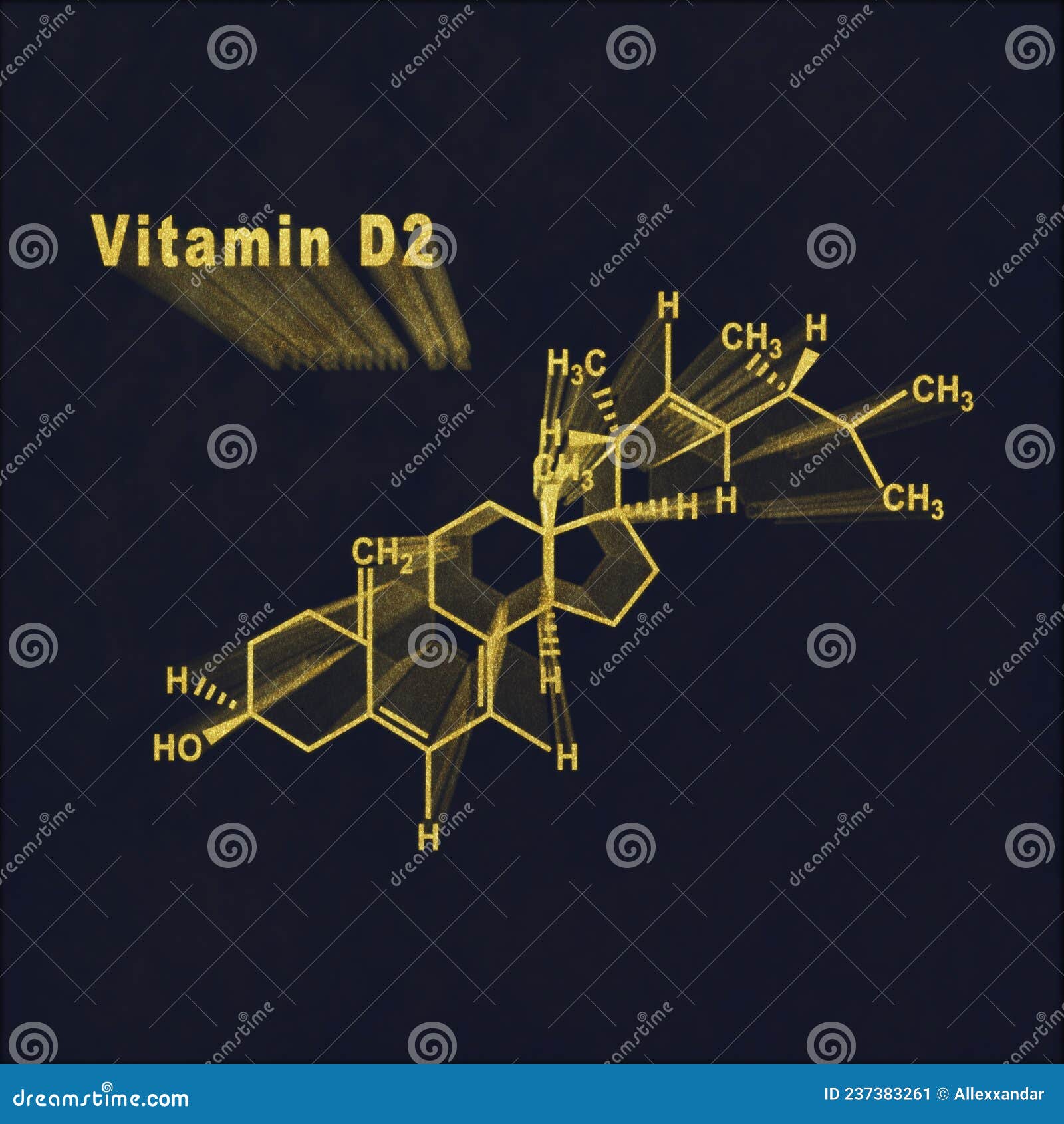 Vitamin D2, Structural Chemical Formula Stock Illustration ...