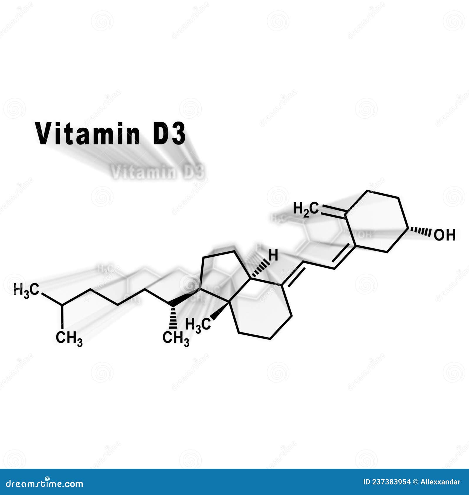 Vitamin D3, Structural Chemical Formula Stock Illustration ...