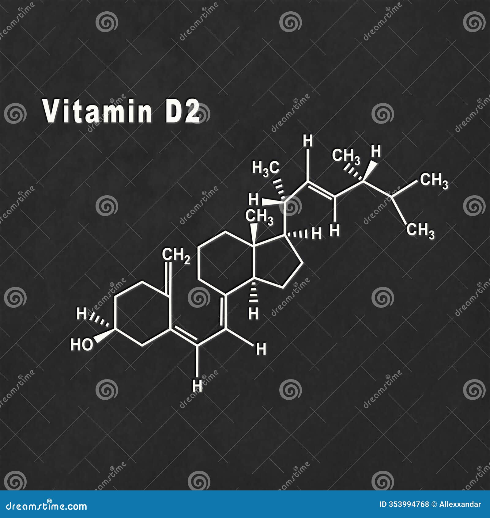 Vitamin D2, Structural Chemical Formula Stock Photo - Image of chemical ...