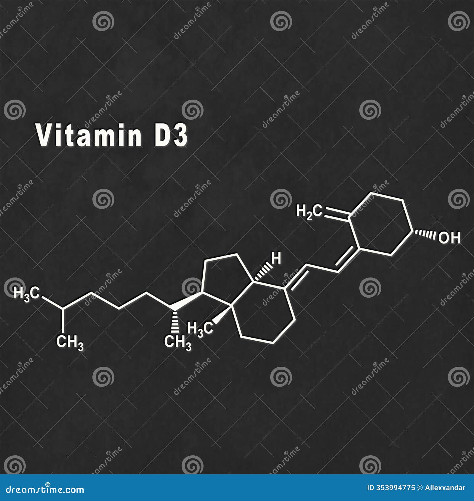 Vitamin D3, Structural Chemical Formula Stock Image - Image of chemical ...