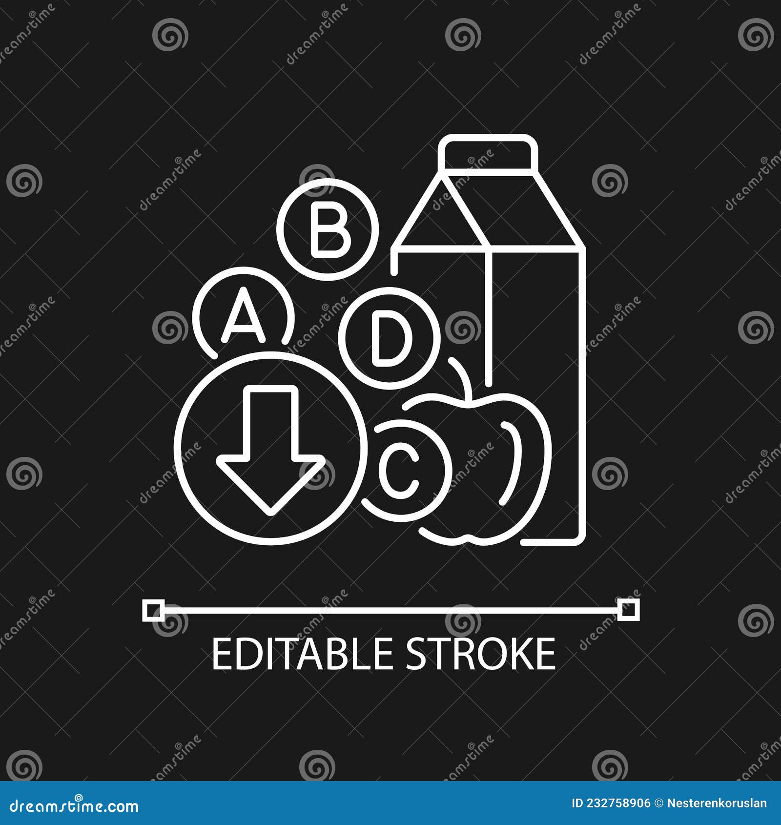 Vitamin Deficiency Linear Icon for Dark Theme Stock Vector ...
