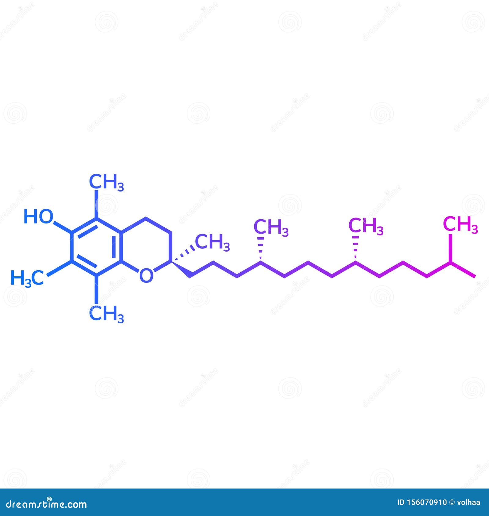 Vitamin E Alpha Tocopherol Molecule. Skeletal Formula Stock Photography ...