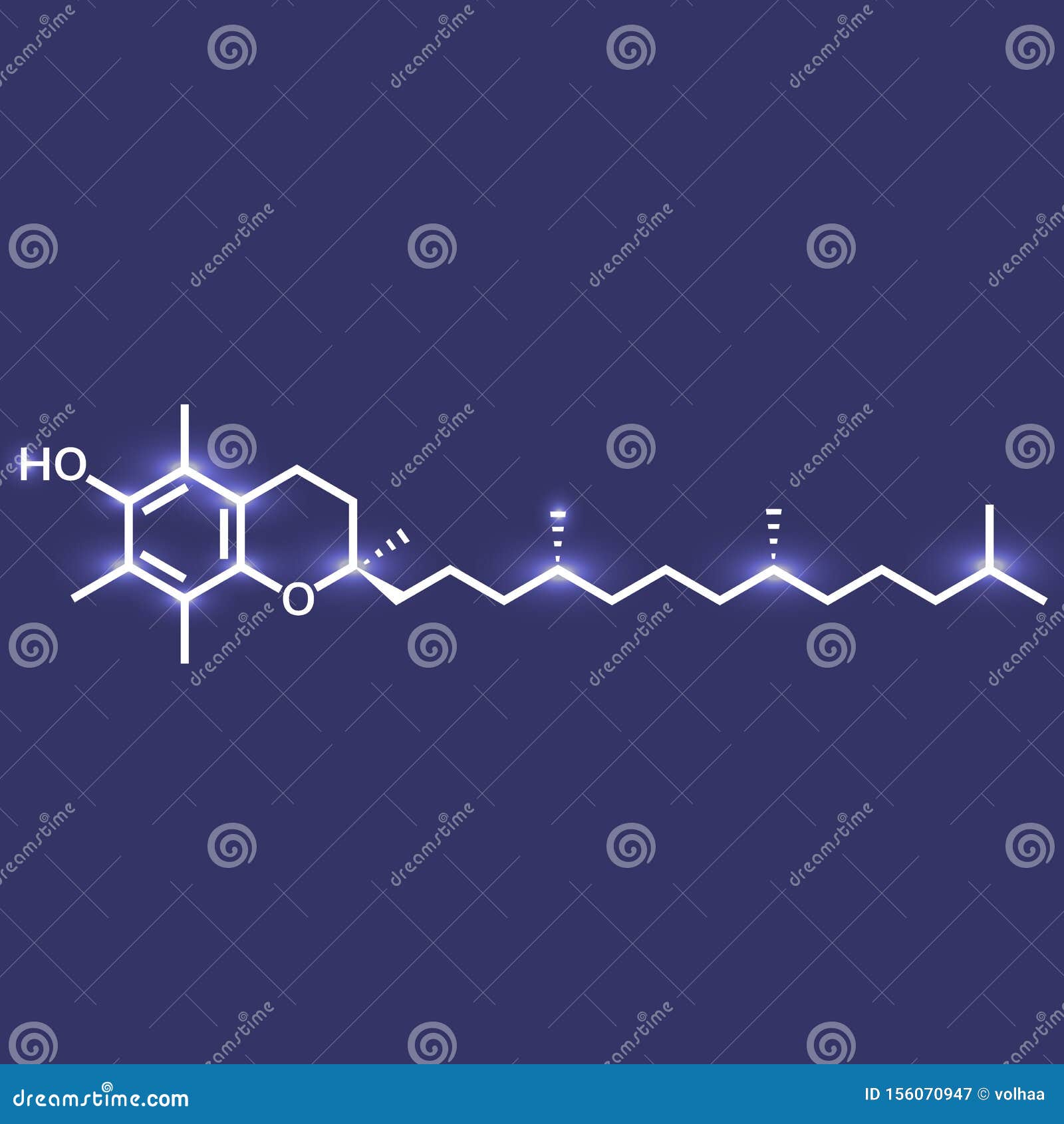 Vitamin E, Alpha Tocopherol, Molecule. Skeletal Formula. Vector ...