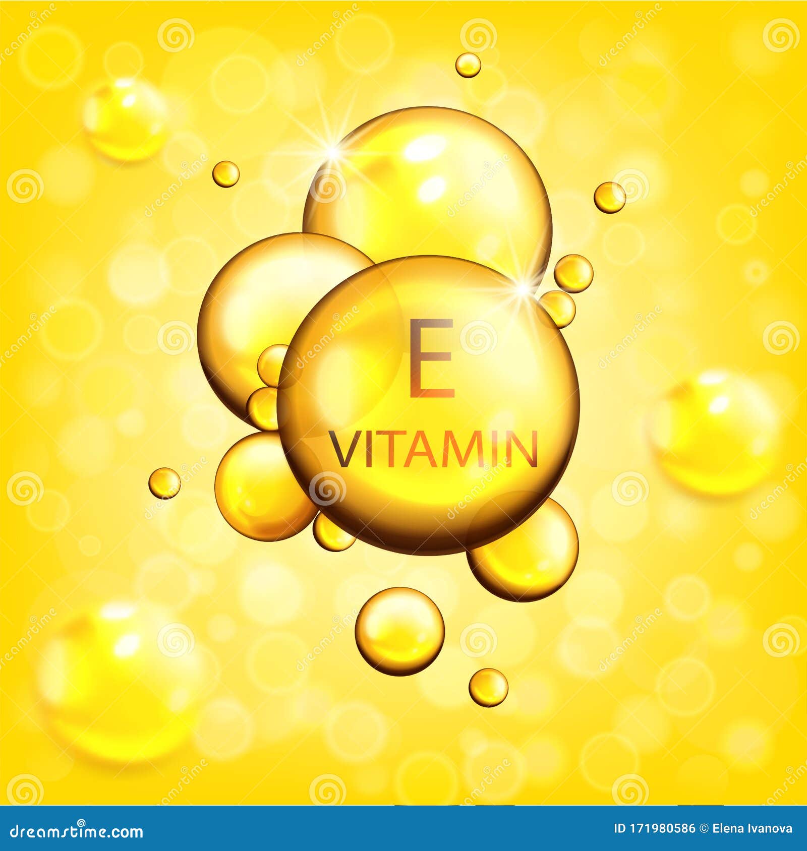 Vitamin E Icon , Bubbles Vector Illustration Stock Vector ...