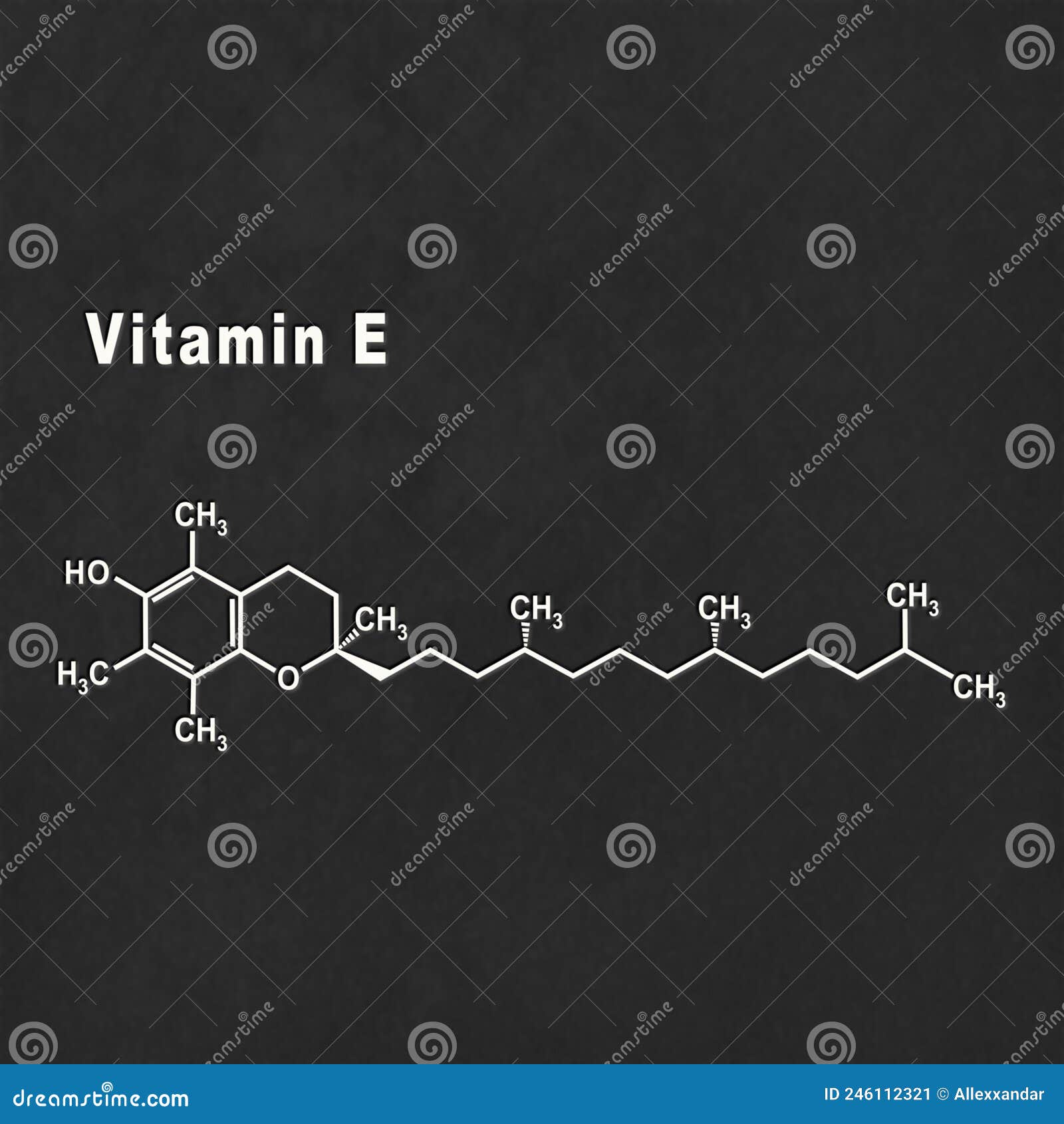 Vitamin E, Structural Chemical Formula Stock Illustration ...