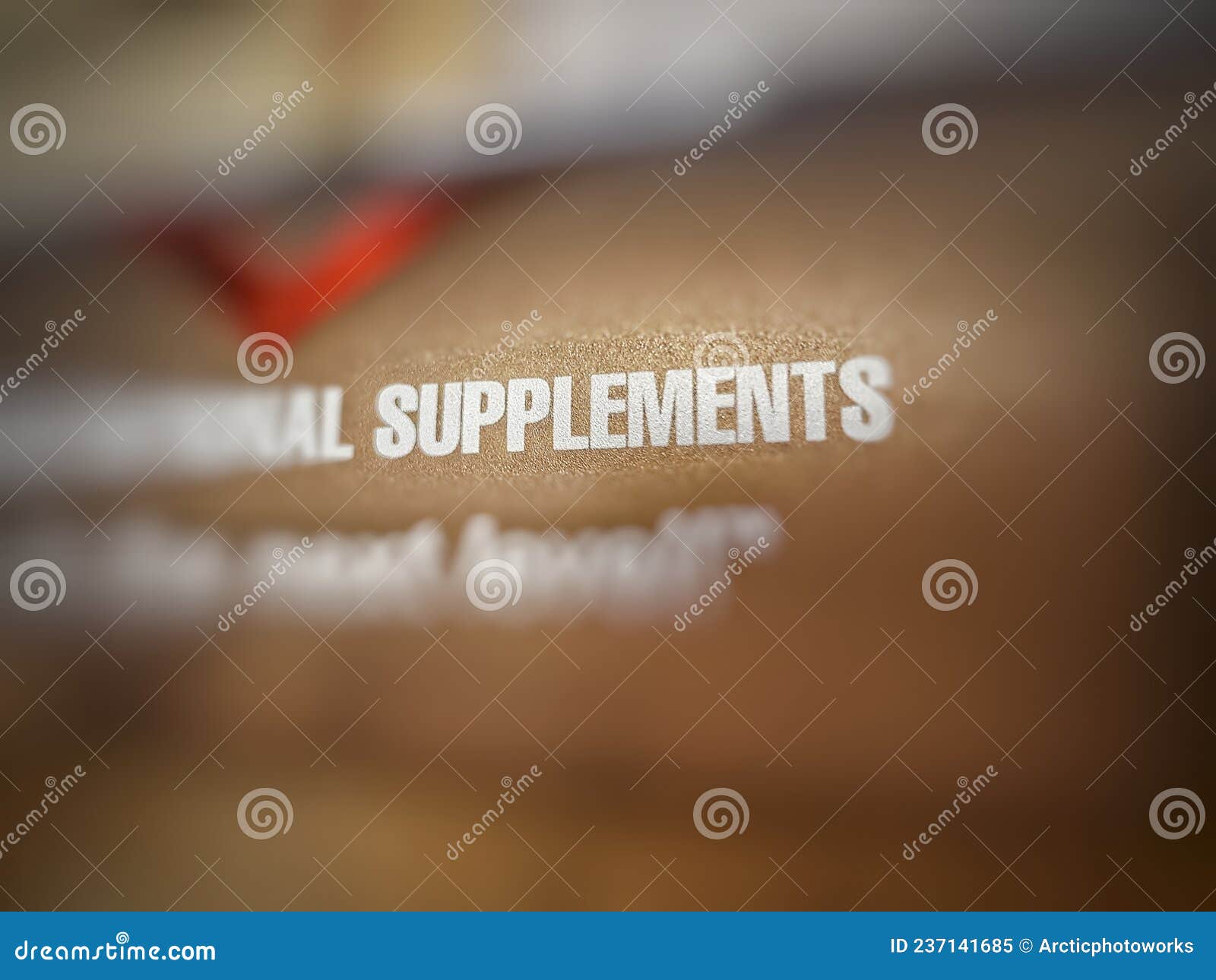 Vitamin and Gym Supplement Text on Bottle Stock Image - Image of brown ...