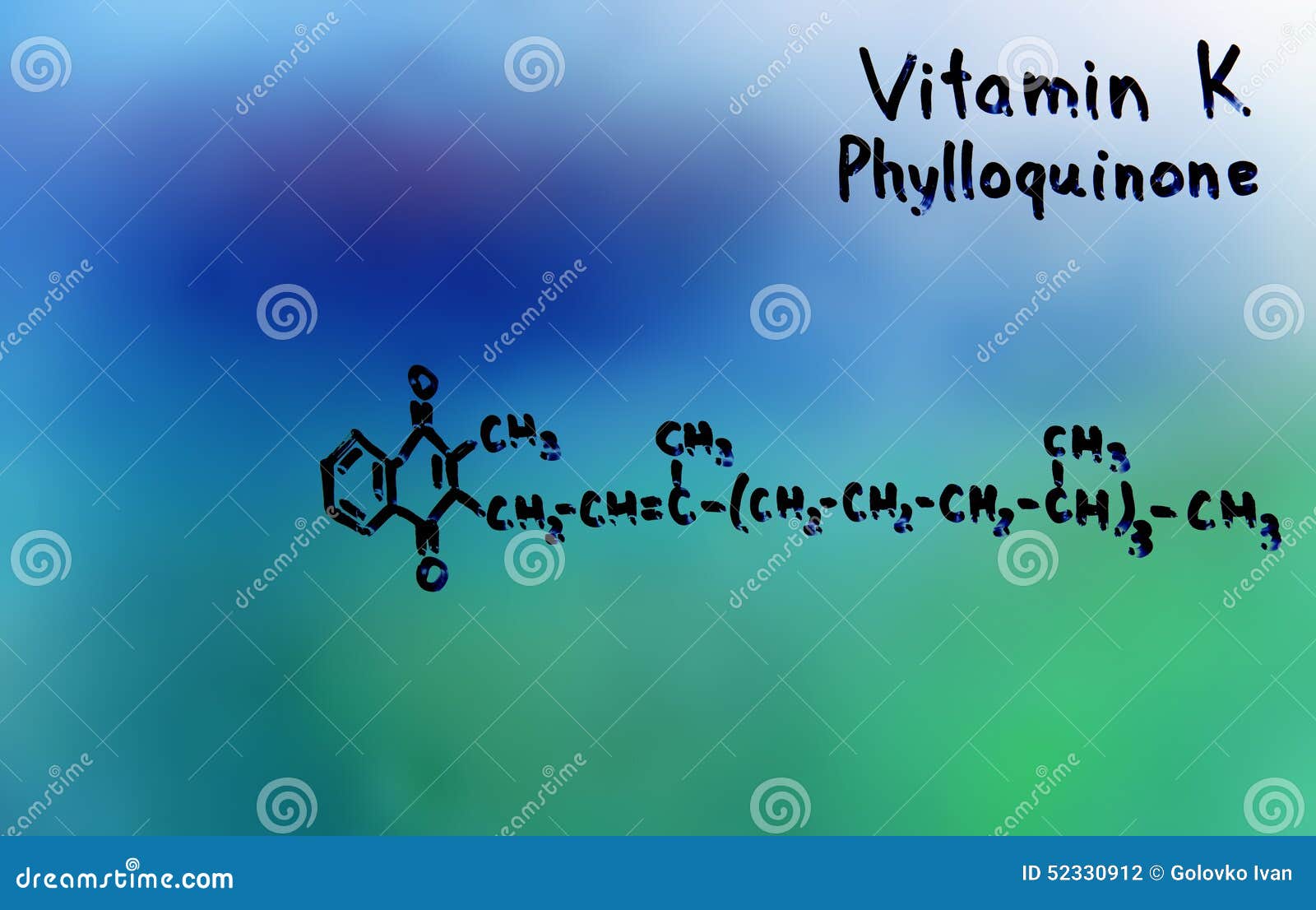 Vitamin K, Formel, Vitamine Stockfoto - Bild von kohl, phänomen: 52330912
