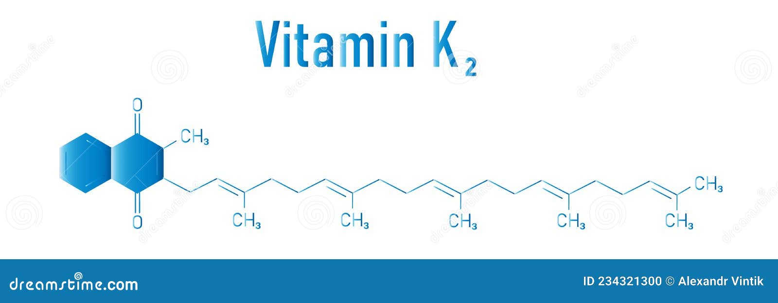 Vitamin K2 or Menaquinone Molecule. Skeletal Formula Stock Vector ...