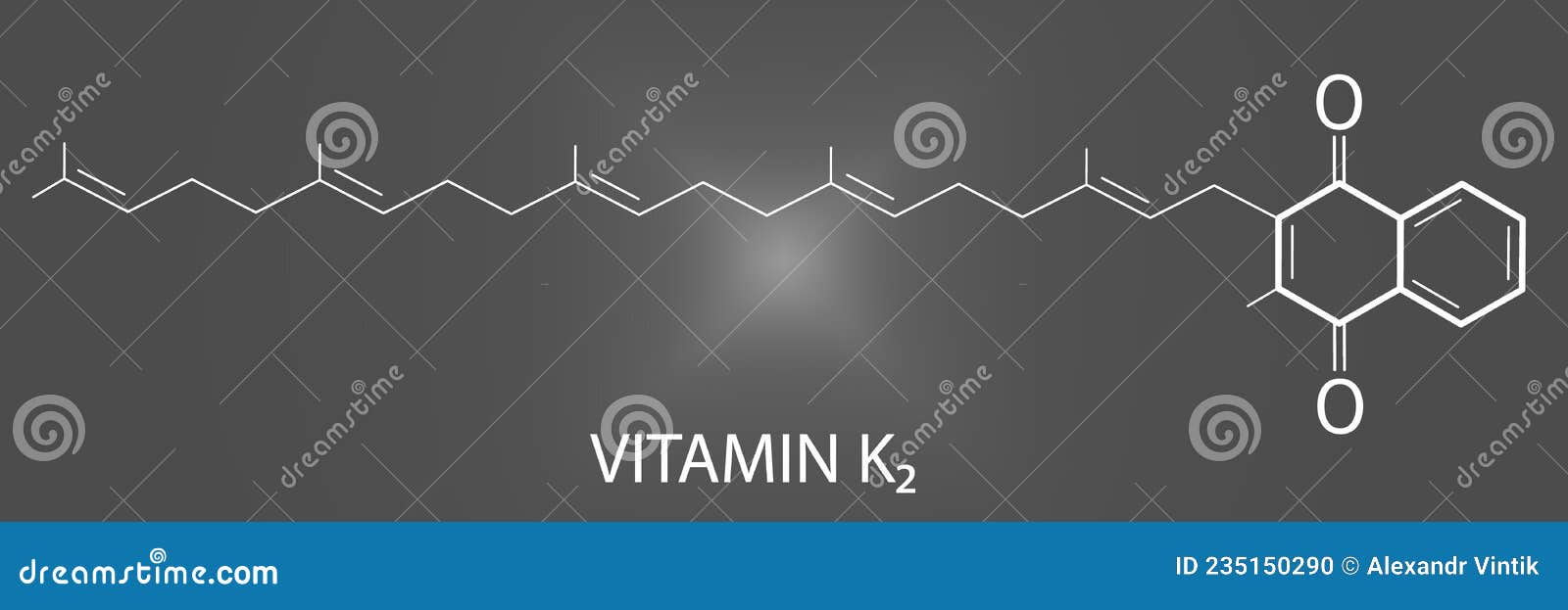 Vitamin K2 or Menaquinone Molecule. Skeletal Formula Stock Vector ...