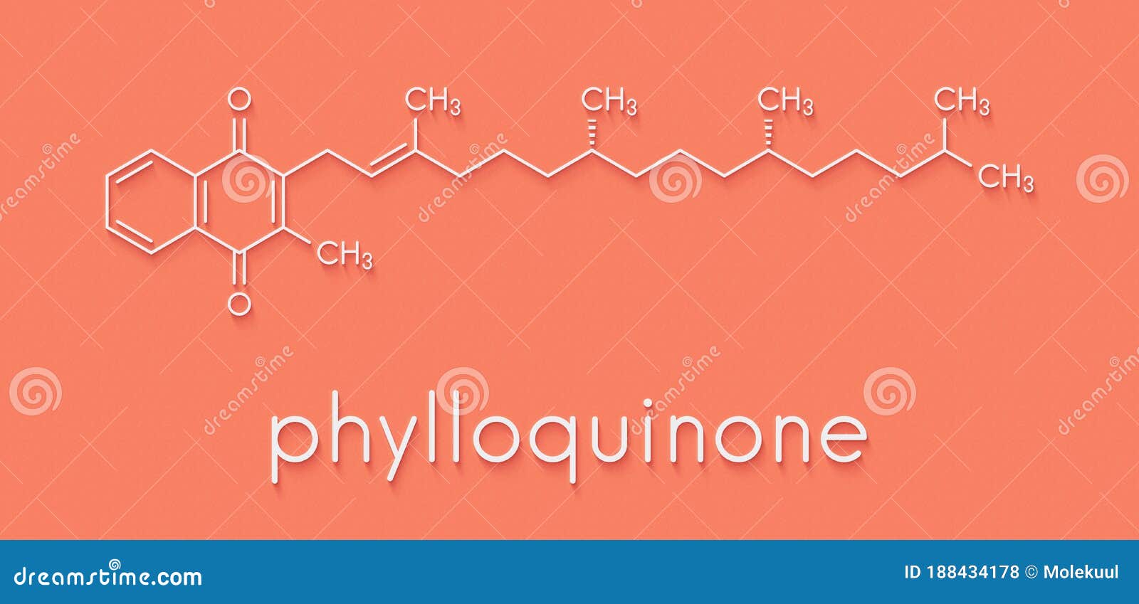 Phytomenadione Molecule 3d, Molecular Structure, Ball And Stick Model ...