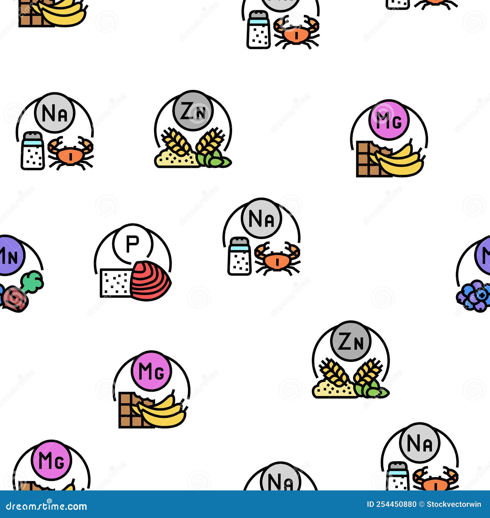 Vitamin Mineral Medical Complex Vector Seamless Pattern Stock Vector ...