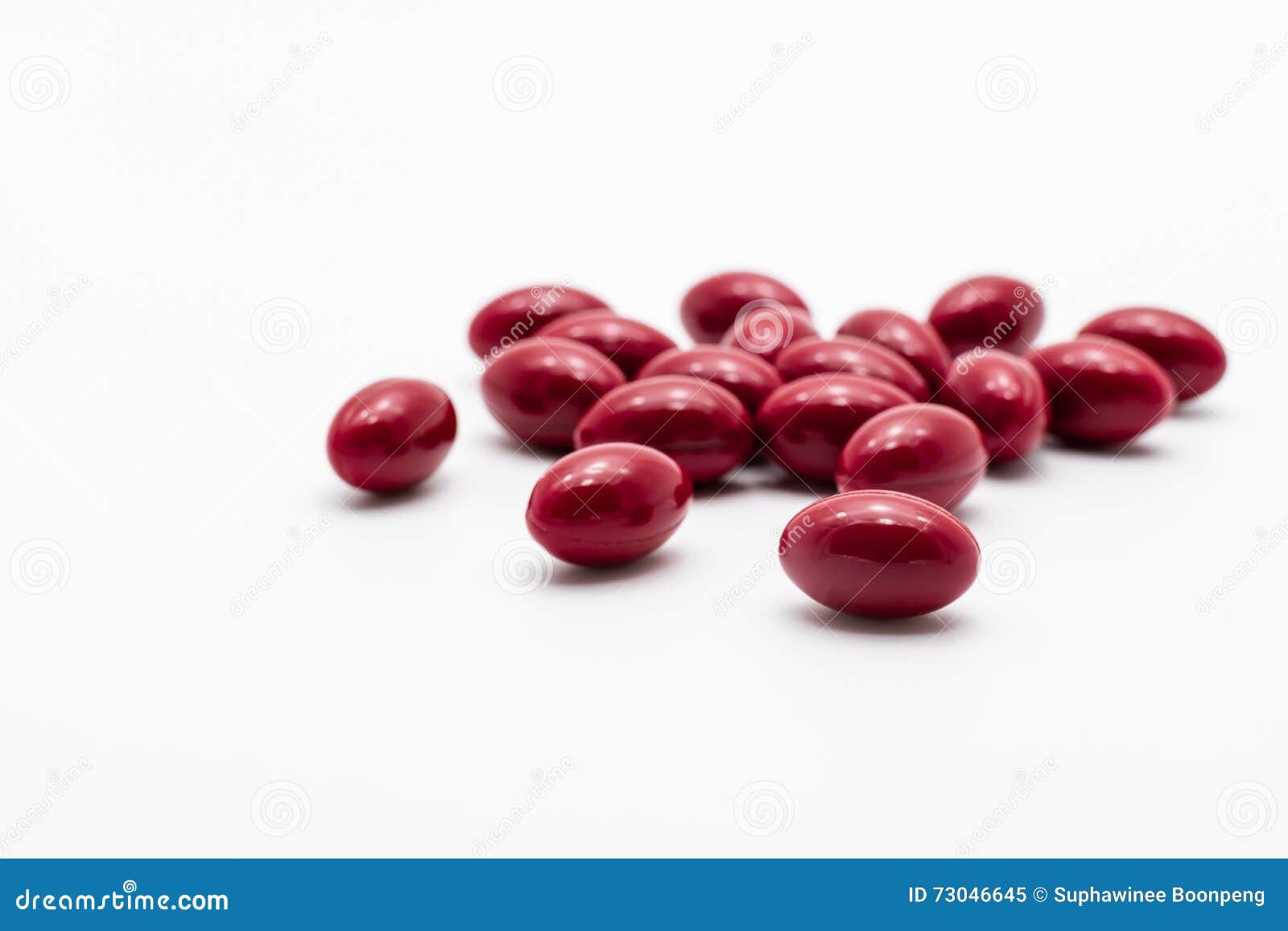Vitamin Red Pills Selective Focus on White Background Stock Image ...
