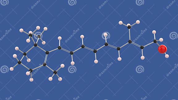 Vitamin a Retinol 3D Molecule Structure Illustration Stock Illustration ...
