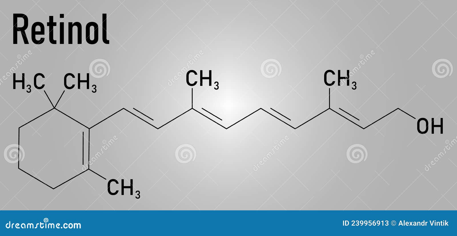 Vitamin a or Retinol Molecule. Skeletal Formula Stock Vector ...