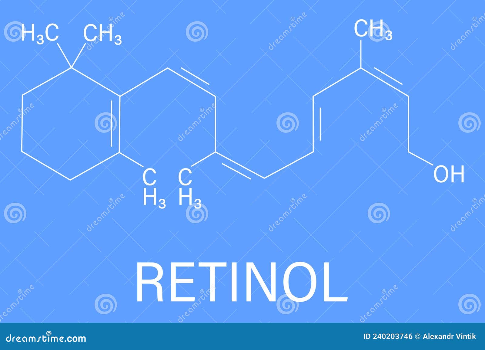 Vitamin a or Retinol Molecule. Skeletal Formula Stock Vector ...