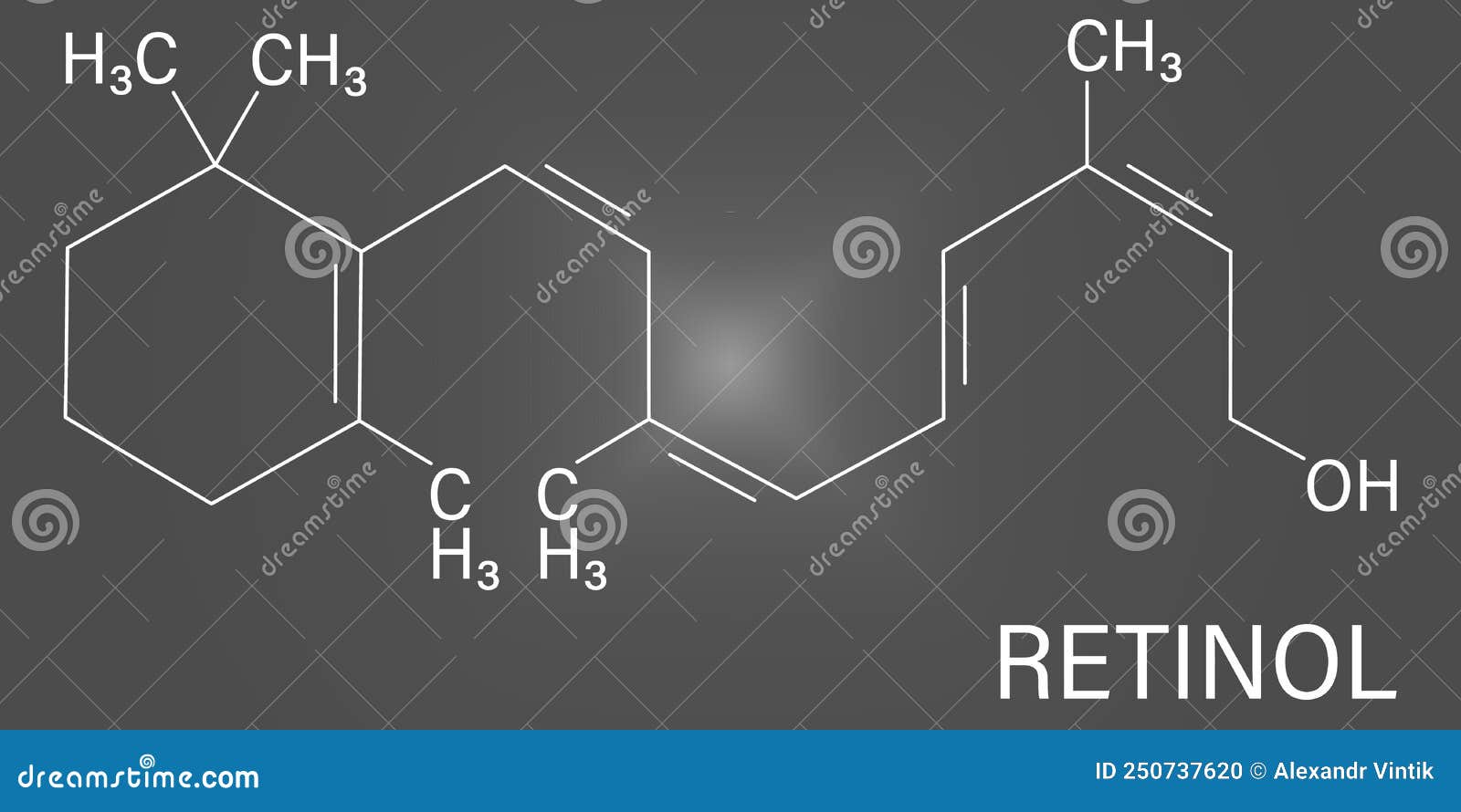 Vitamin a or Retinol Molecule. Skeletal Formula Stock Vector ...