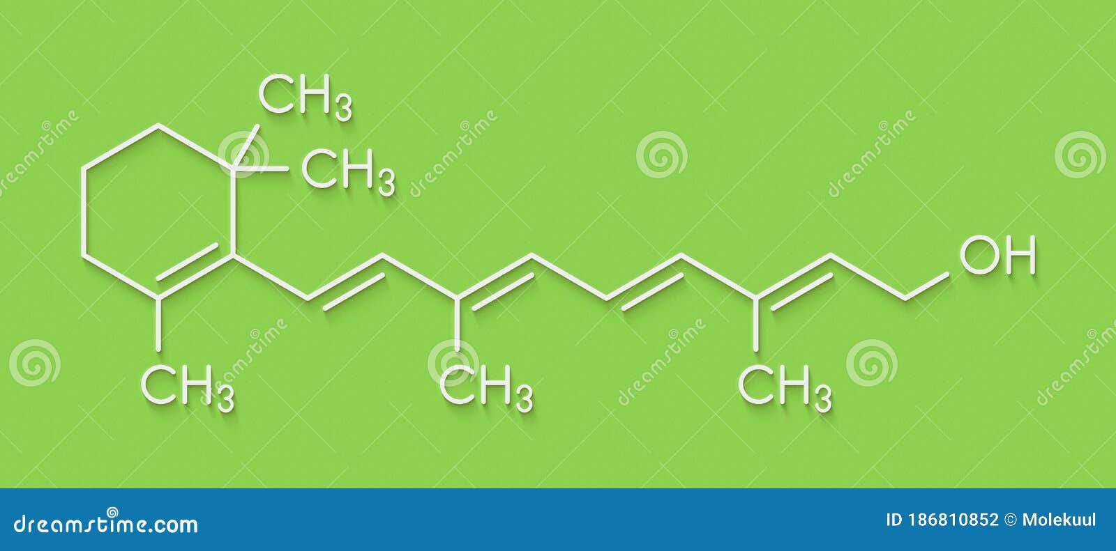 Vitamin a Retinol Molecule. Skeletal Formula. Stock Illustration ...