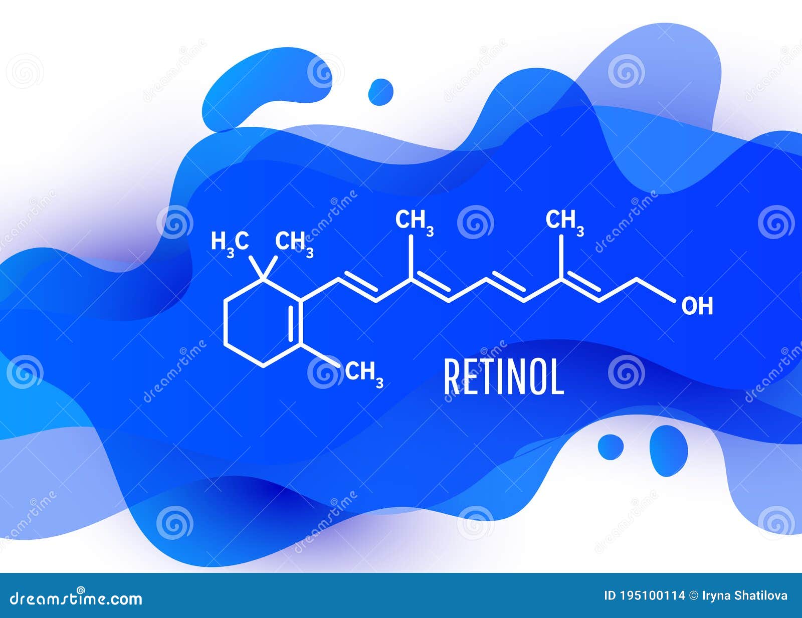 Vitamin a or Retinol Structural Chemical Formula with Liquid Fluid ...