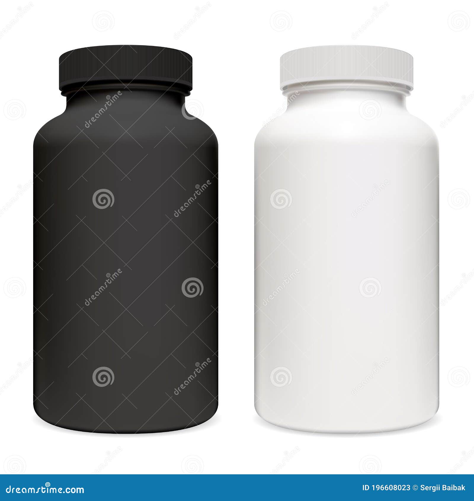 Vitamin Supplement Packaging. 3d Pill Container Stock Vector ...
